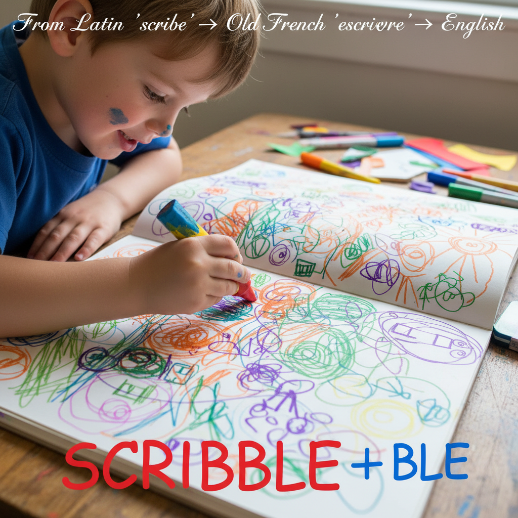 scribble - scribble meaning and usage in English | Learn English ...